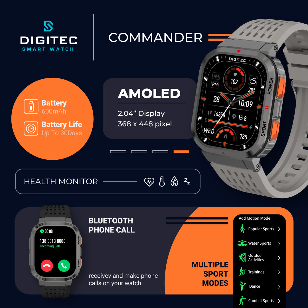 Jam Tangan Smartwatch Digitec COMMANDER Original – Time Kingdom