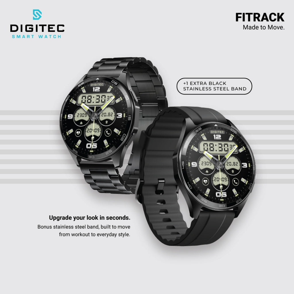 Smartwatch Digitec FITRACK Amoled Screen with Extra Straps – Time Kingdom