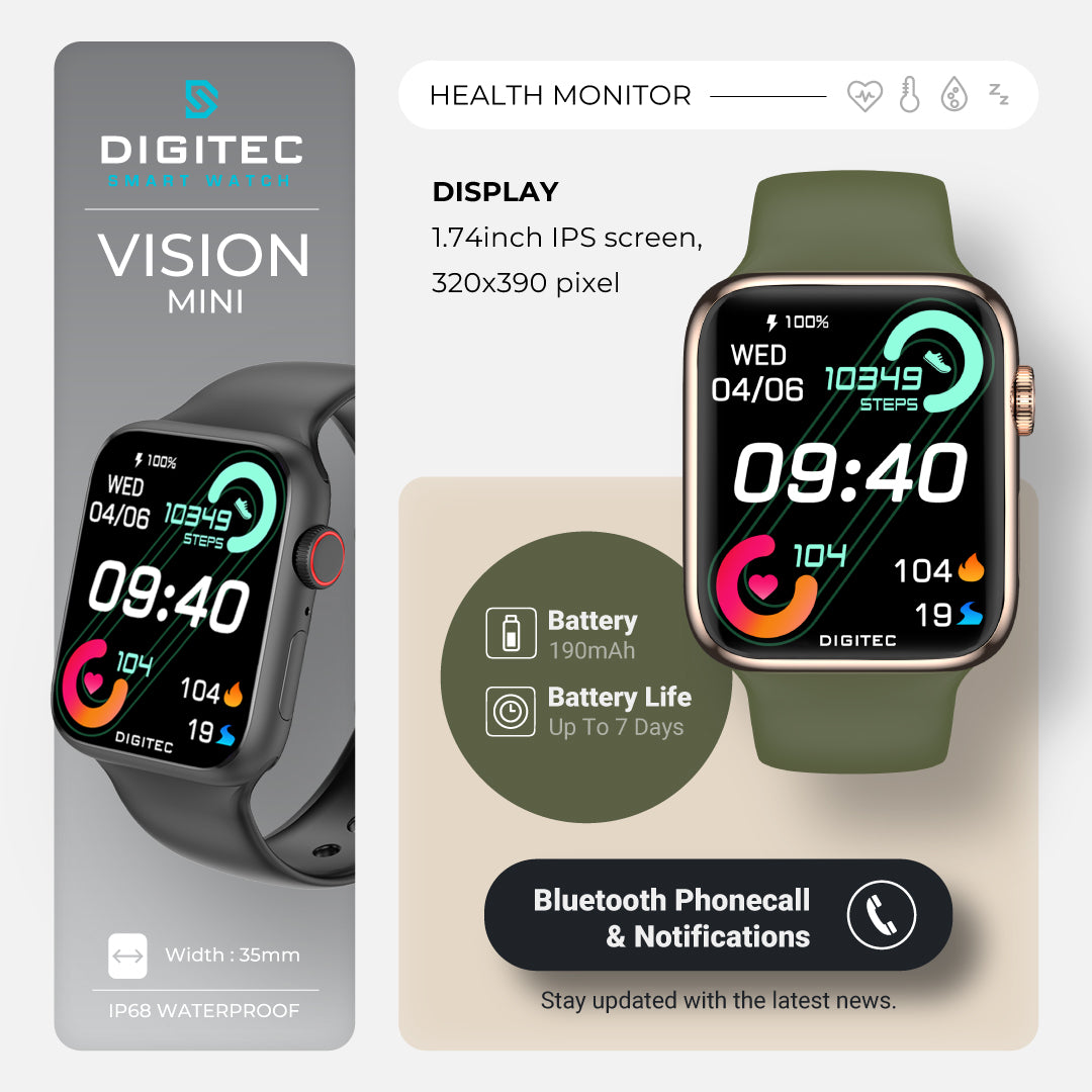 Jam Tangan Smartwatch Digitec VISION MINI Original Resmi – Time Kingdom